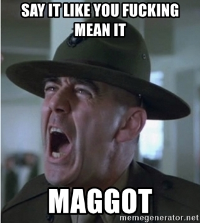 Sgt. Hartman Maggot Meme Sound Effect - Voicy