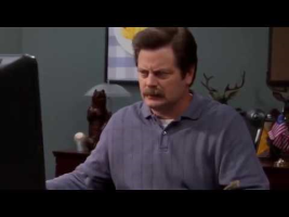 Ron Swanson Throws Out His Computer Meme Sound Effect - Voicy