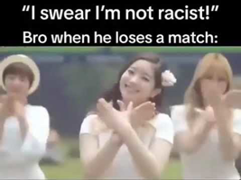 i'm not racist i swear. him when he loses a match: Meme Sound Effect ...